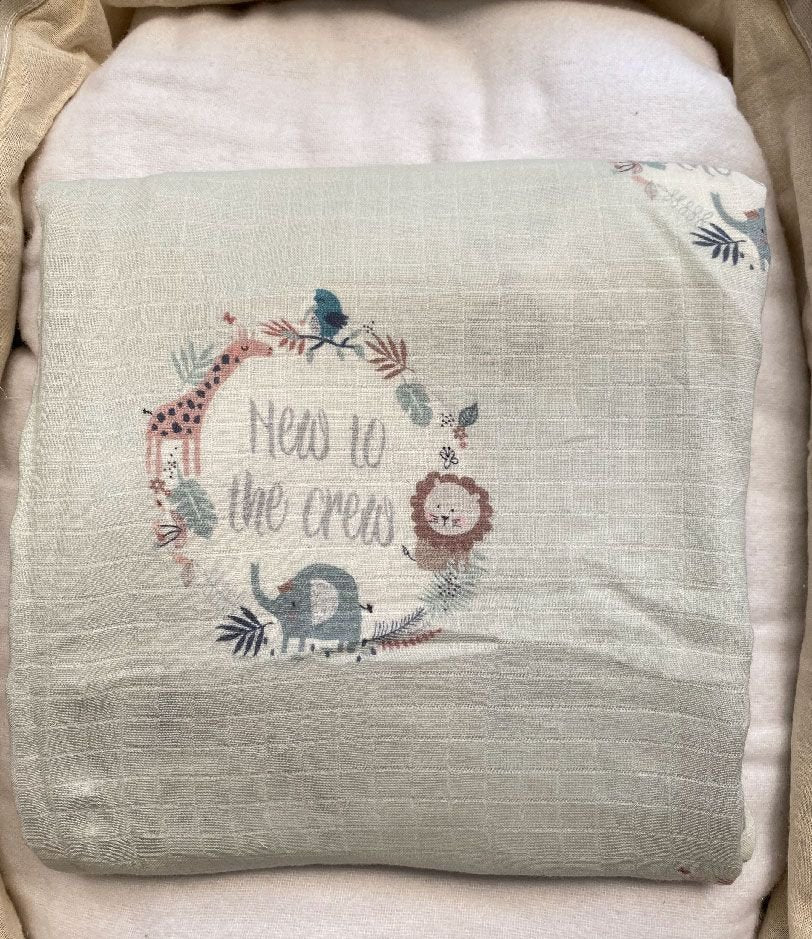 Custom Animal Frame Swaddle | Unique & Soft | Trunk Box Baby