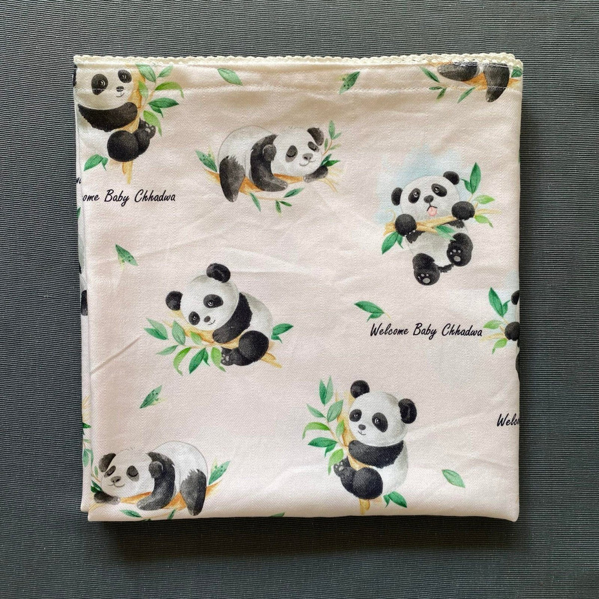 Playful Comfort Panda Playing Customised Swaddle